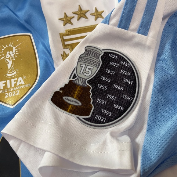 adidas | Shirts | Messi 224 Argentina Copa America Soccer Home Jersey 3 ...